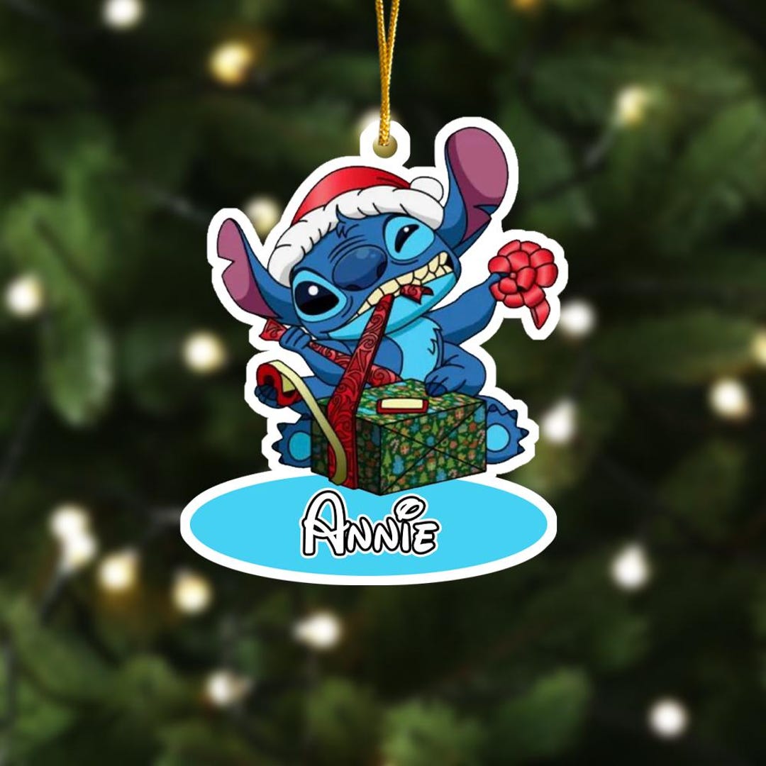 Personalized Stitchmas Acrylic Christmas Ornament, Blue Monster ...