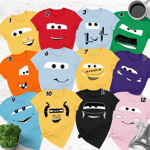 Cars Characters Shirt, Cars Group Halloween Costume Shirt, Cars Theme ...