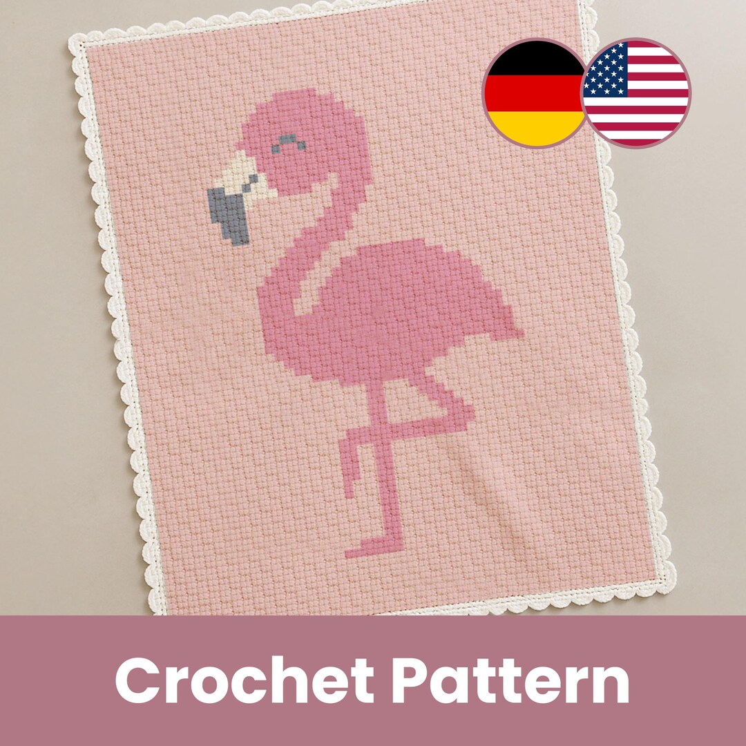 Crochet Pattern Baby Blanket Flamingo Coco – C2C Design PDF – DIY ...