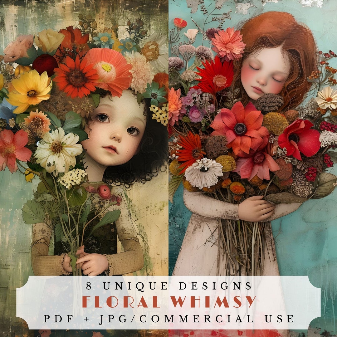 Floral Whimsy, Spring Junk Journal Papers, Digital Papers Collage Sheet ...