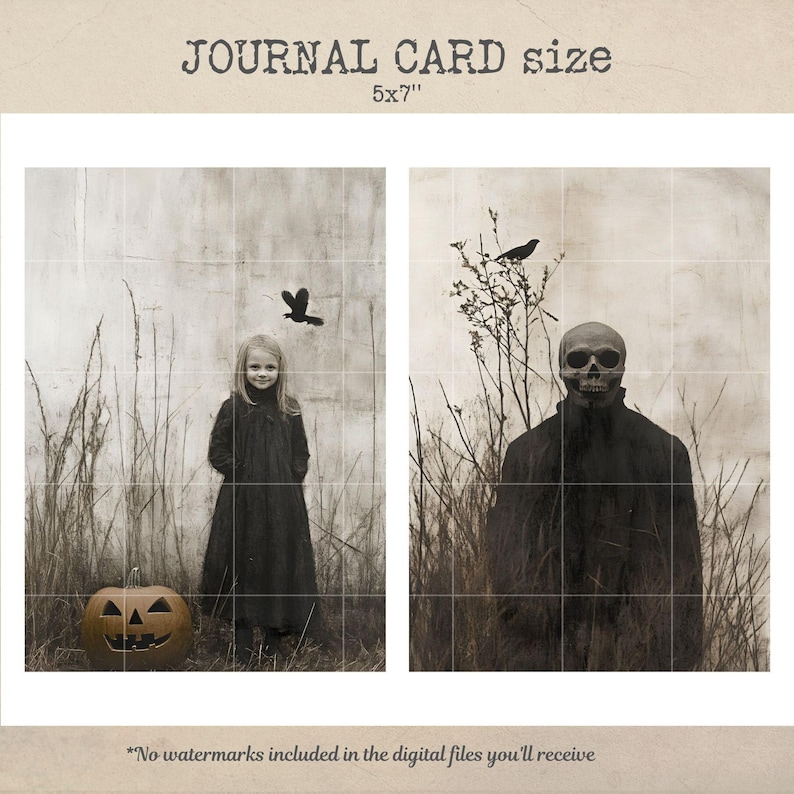 Halloween Junk Journal Pages, Eerie Collage Ephemera (digital Art) - Etsy