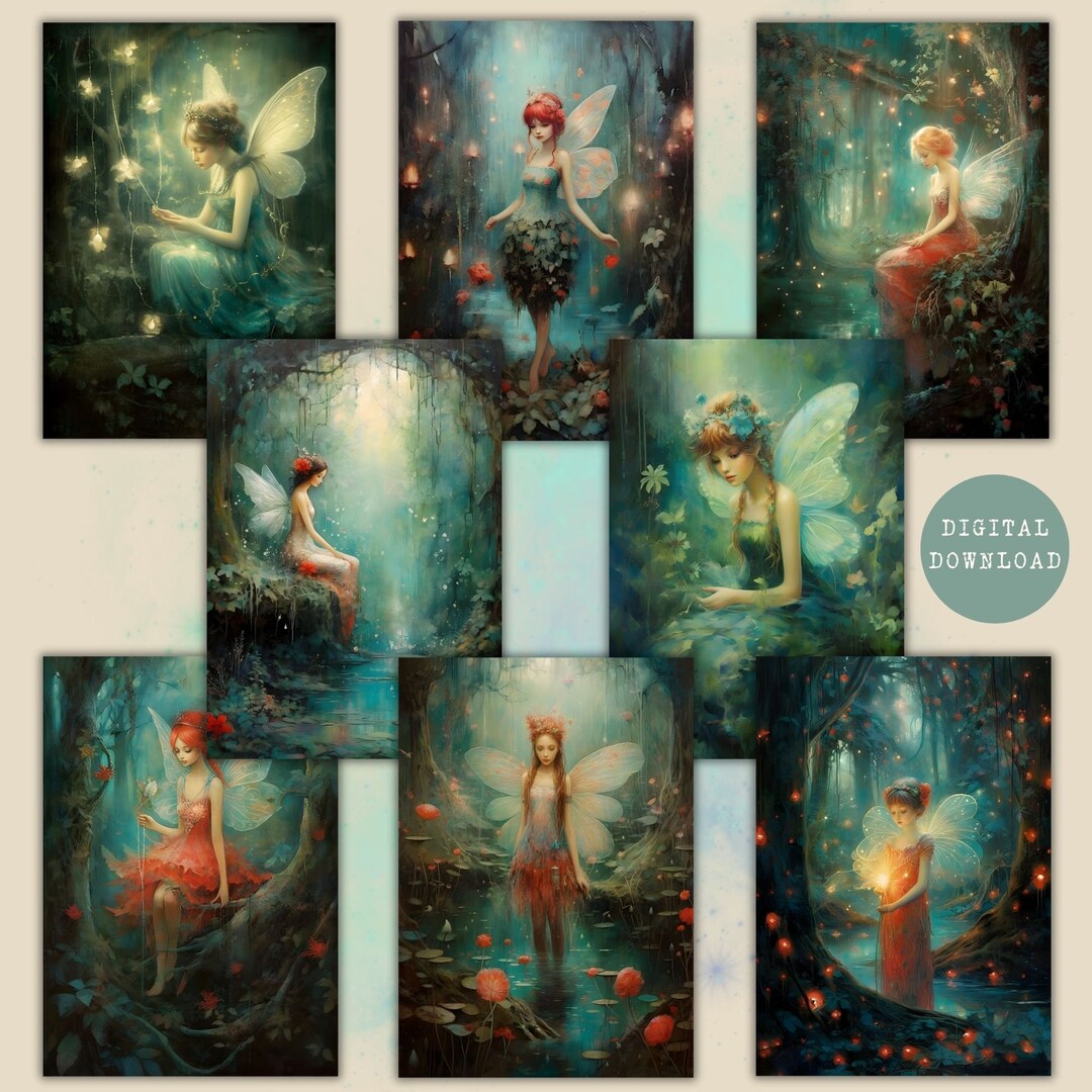 Mystical Forest Fairies ATC Cards | Magical Journaling Papers | Fairy ...