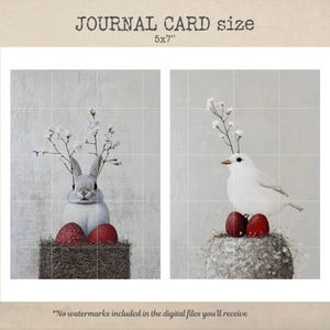 Surreal Easter, Minimal Junk Journal Pages, Printable Easter Ephemera ...