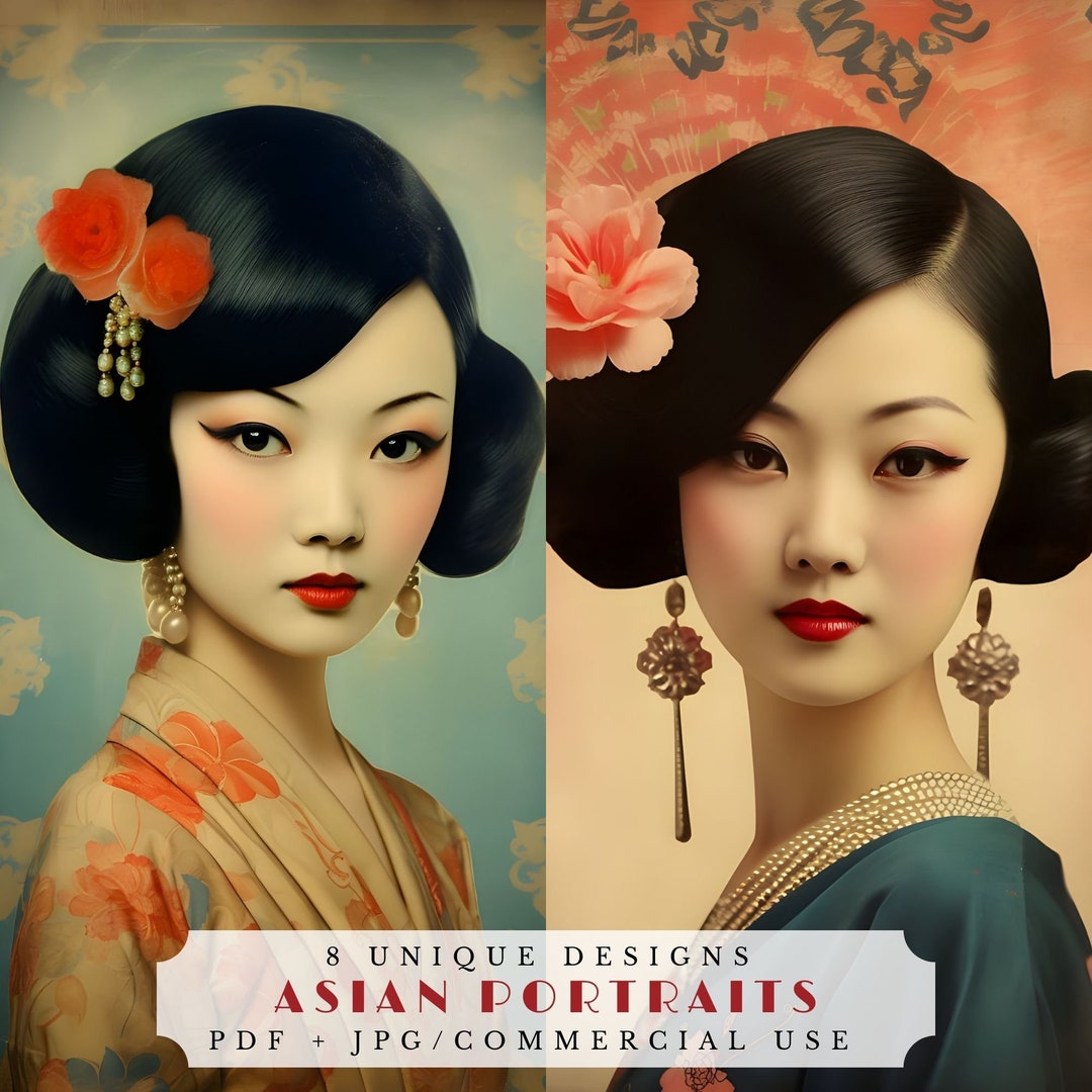 Asian Portraits Journal Pages, Printable Papers for Scrapbooking and ...