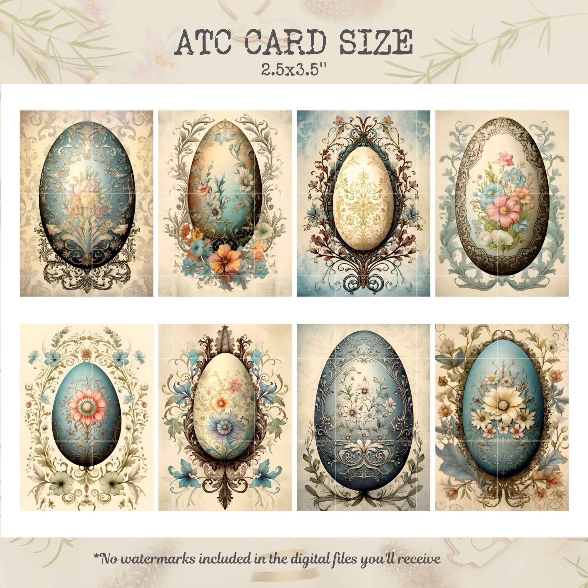 Ornate Easter Egg Junk Journal Pages, Vintage Ephemera (digital ...