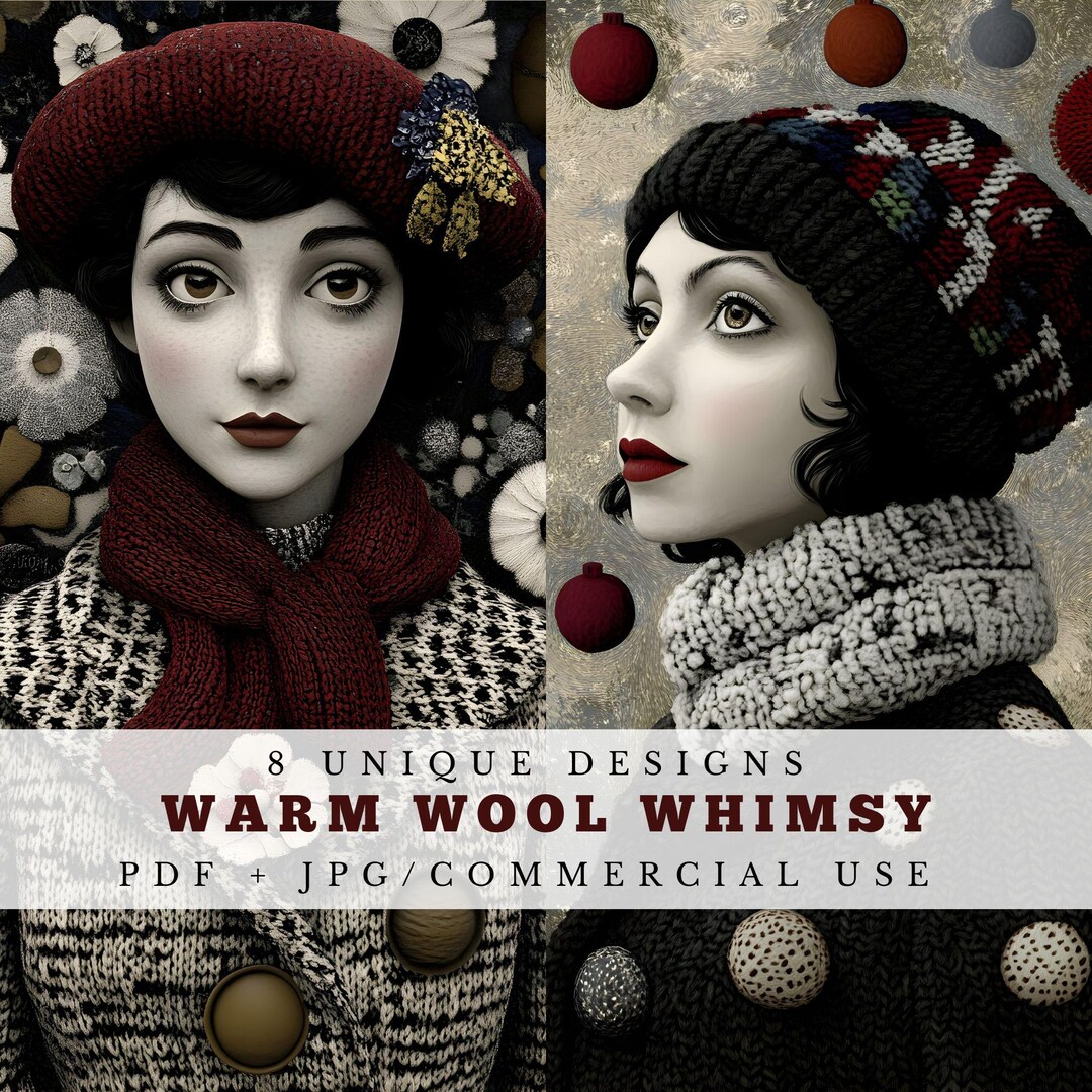 Warm Wool Whimsy, Winter Junk Journal Kit, Printable Papers for ...