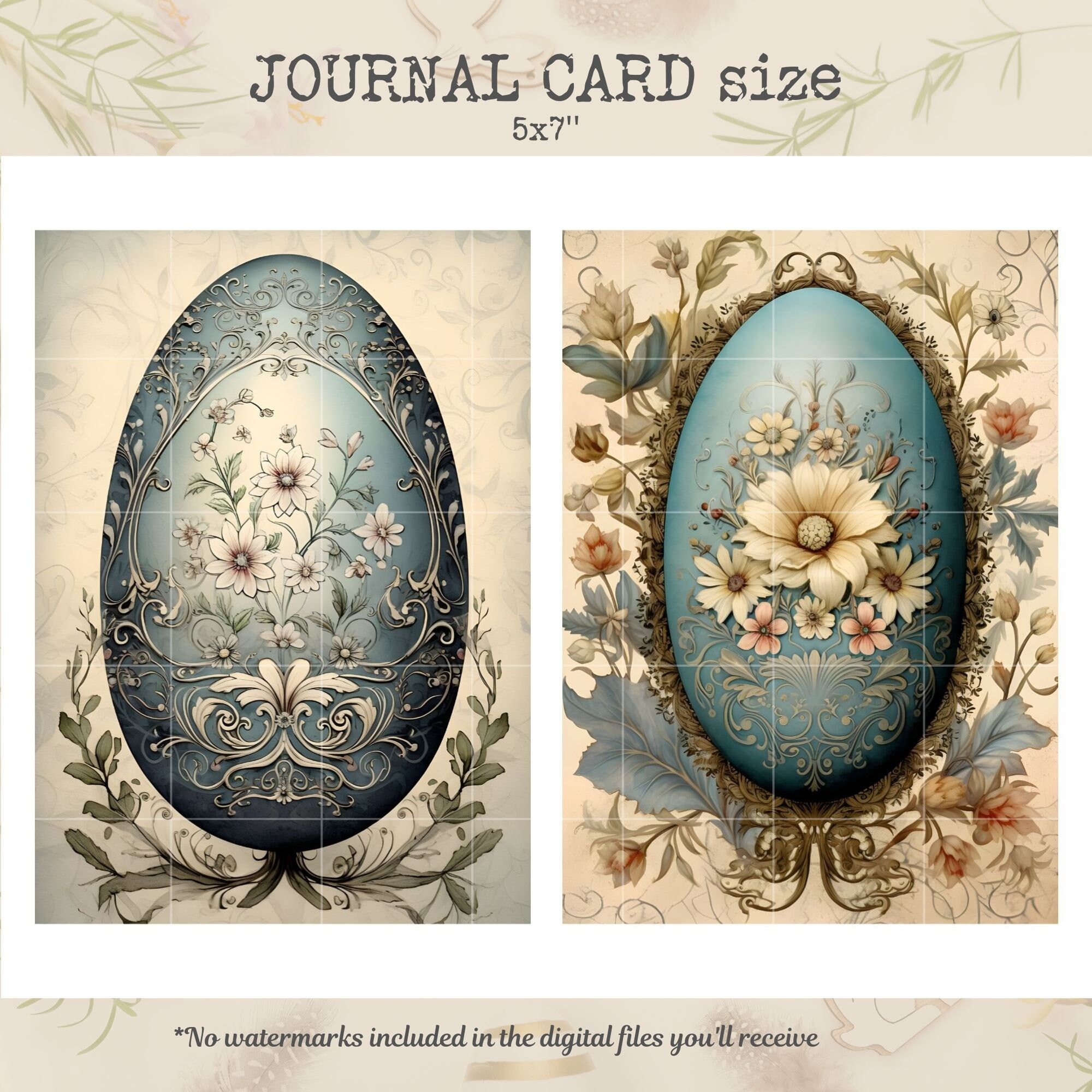 Ornate Easter Egg Junk Journal Pages, Vintage Ephemera (digital ...