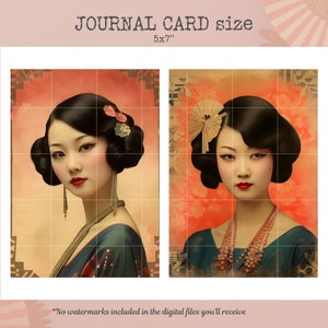 Asian Portraits Journal Pages, Printable Papers for Scrapbooking and ...