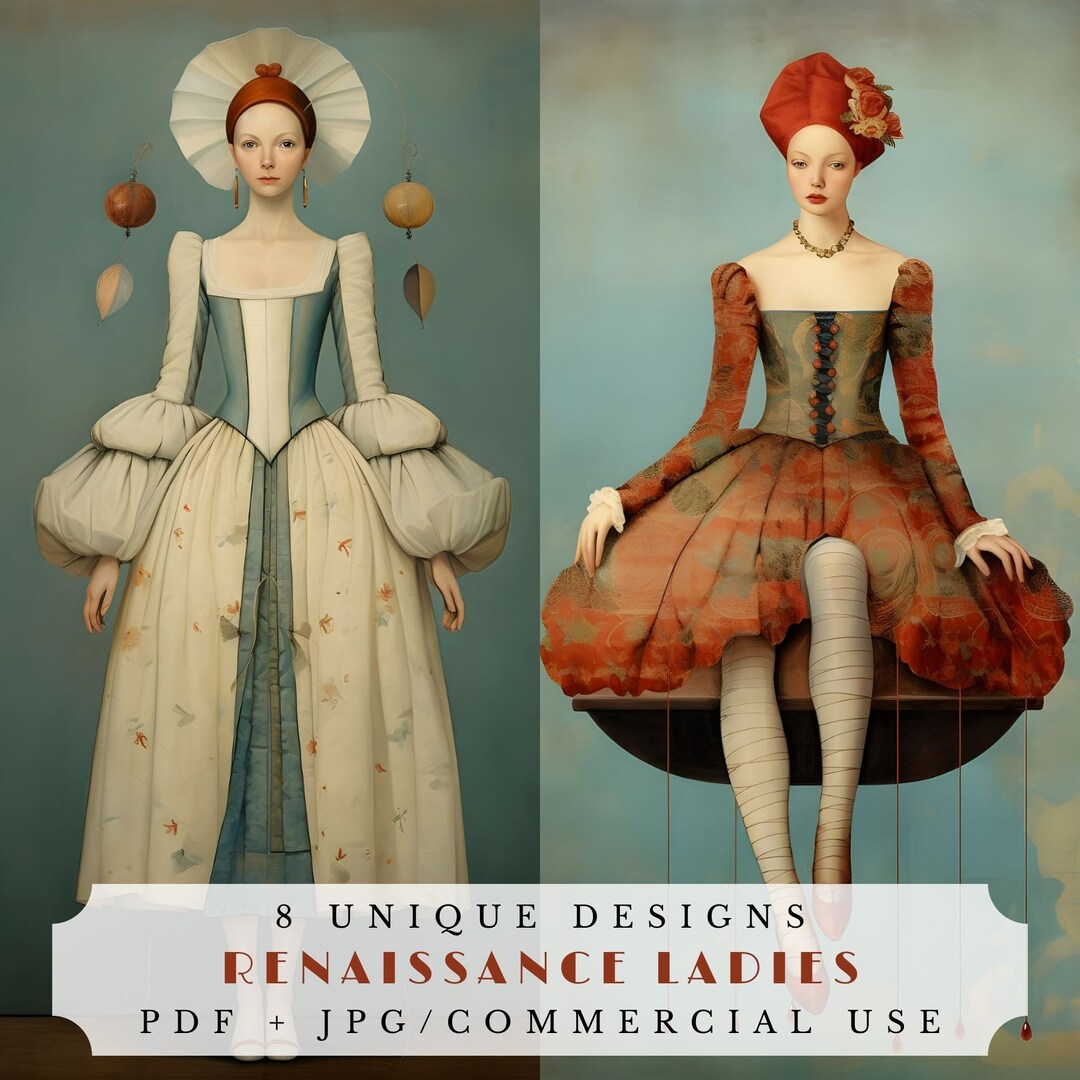 Renaissance Ladies, Unique Renaissance Characters, Junk Journal Pages ...