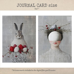 Surreal Easter, Minimal Junk Journal Pages, Printable Easter Ephemera ...