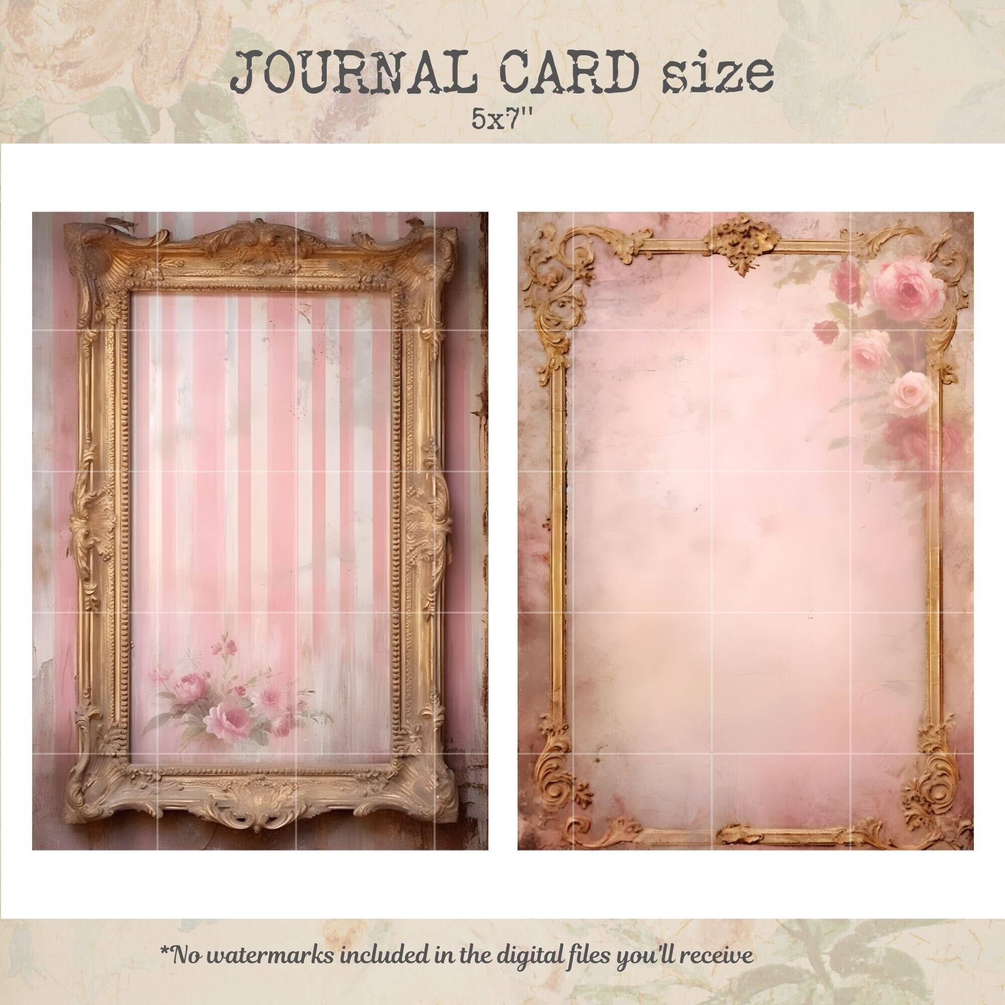 Romantic Victorian Frames, Tattered Pink Journal Pages, Printable ...