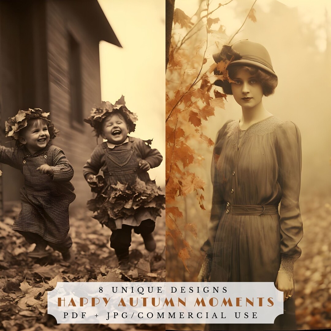 Happy Autumn Memories, Vintage Fall Photographs, Junk Journal Papers ...