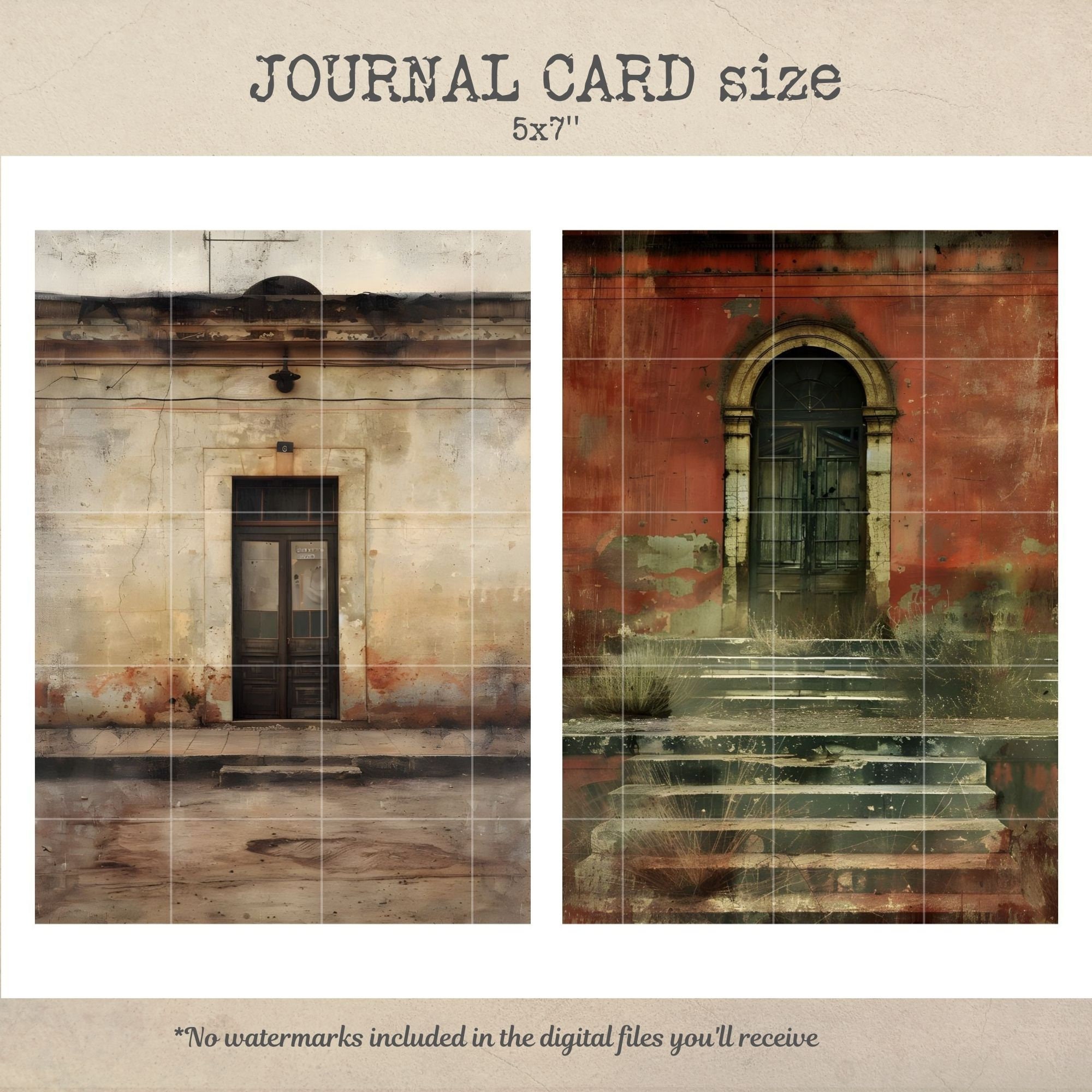 Grunge Entrances, Moody Junk Journal Pages, Printable Scrapbook and ...