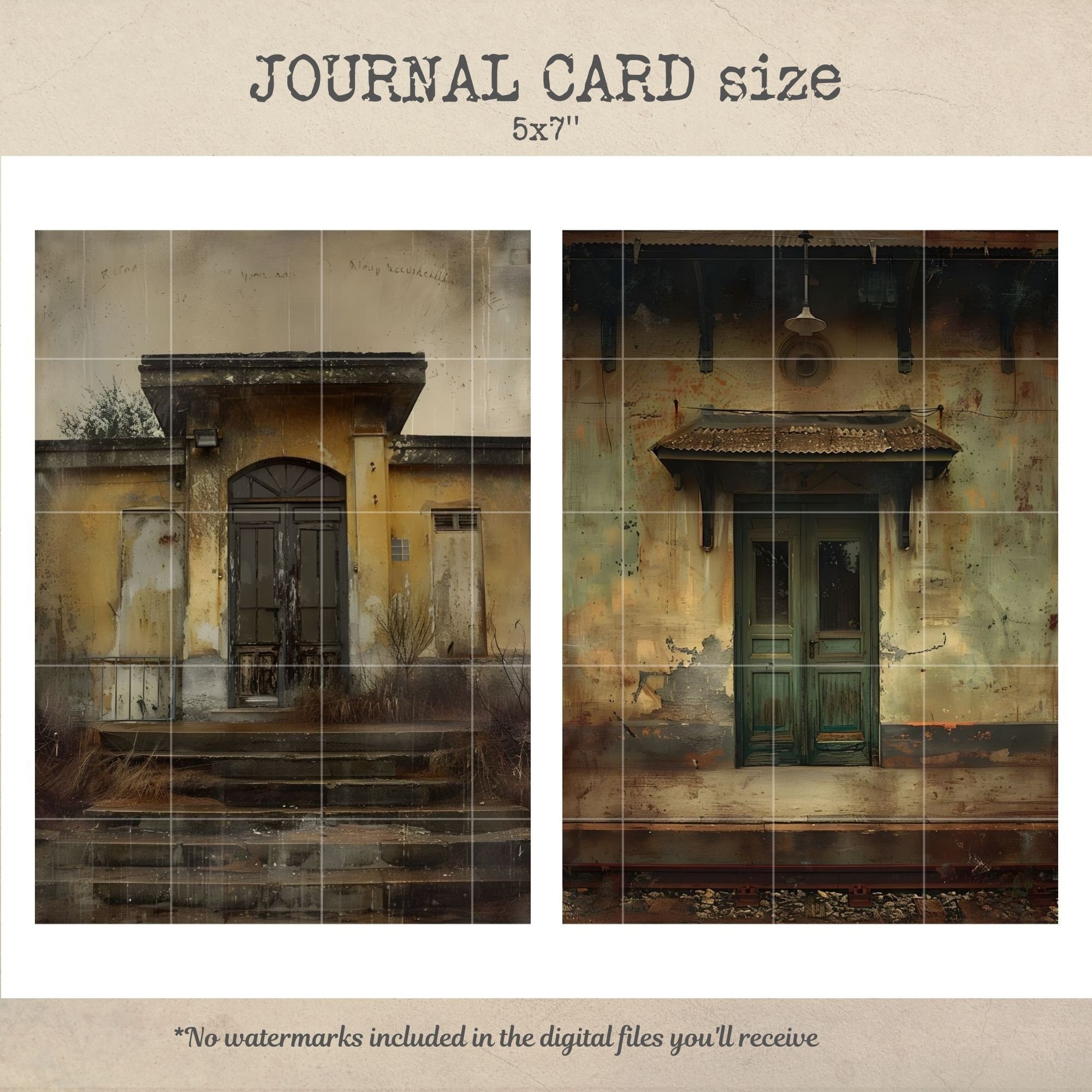 Grunge Entrances, Moody Junk Journal Pages, Printable Scrapbook and ...