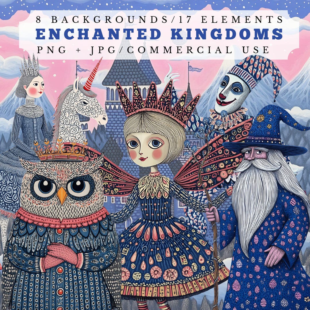 Whimsical Fantasy Clipart, Enchanted Kingdoms, Junk Journal Graphics ...