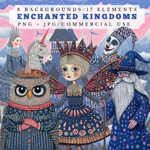 Whimsical Fantasy Clipart, Enchanted Kingdoms, Junk Journal Graphics ...