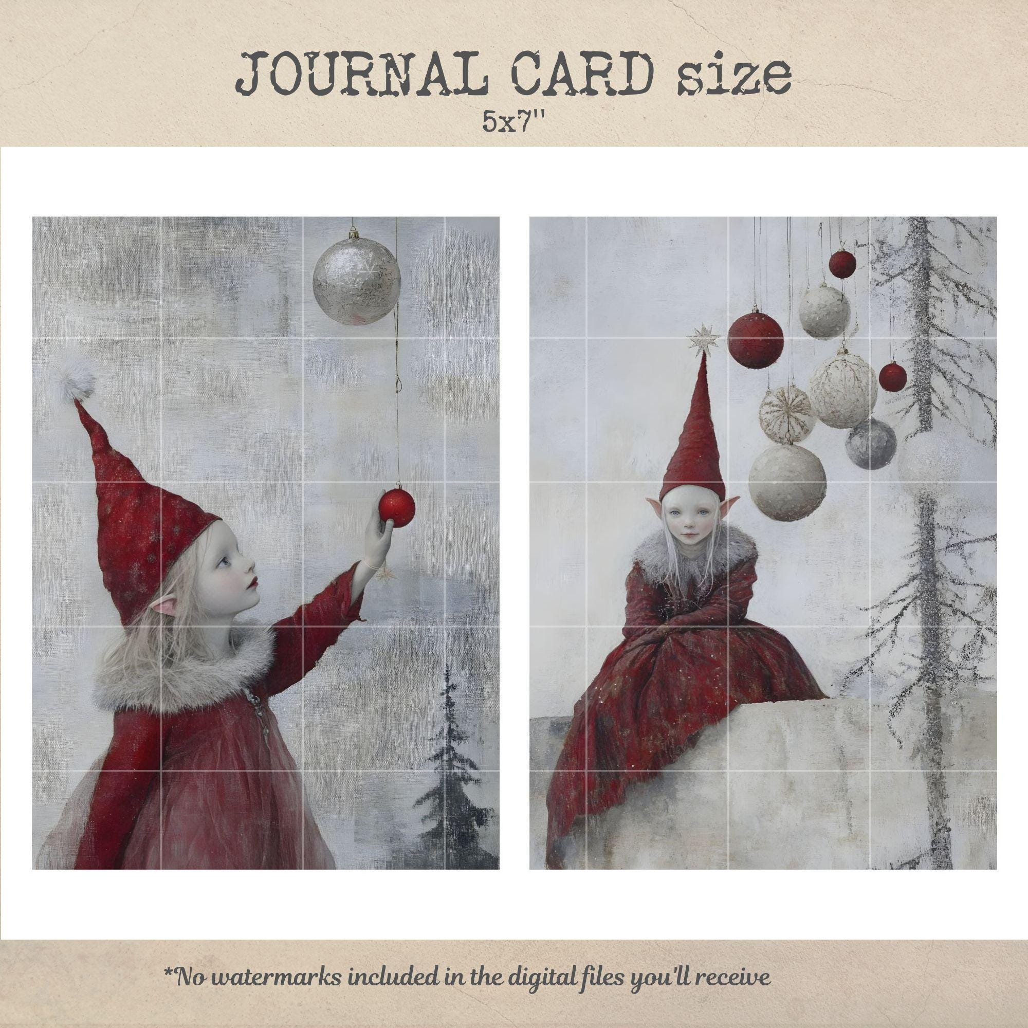 Whimsical Elves Portraits: Surreal Junk Journal and Collage Papers ...