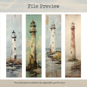 Lighthouse Bookmarks, Unique Distressed Art, Vintage Ephemera for Junk ...