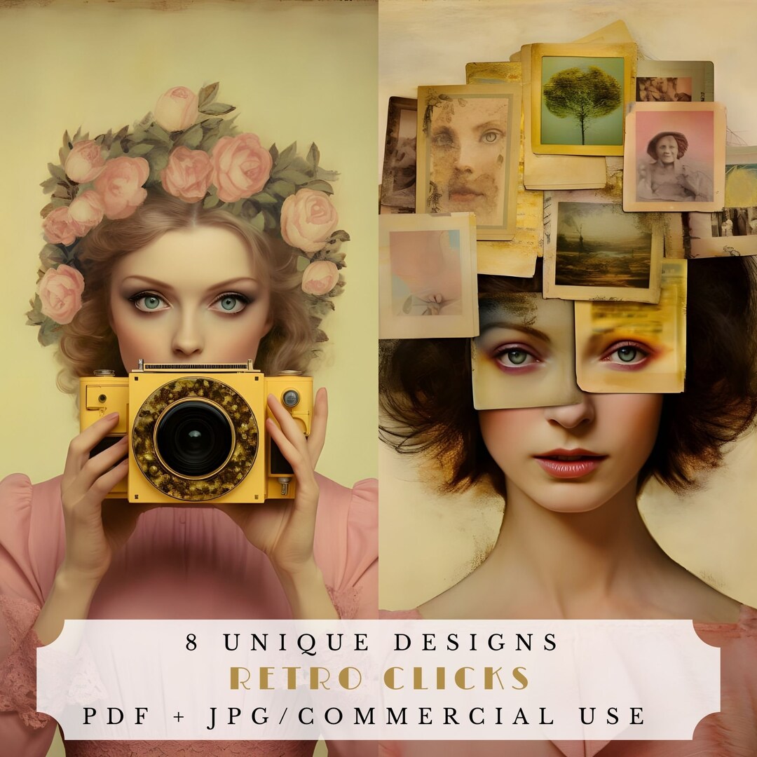Retro Clicks Junk Journal Pages, Photography-inspired Printable ...