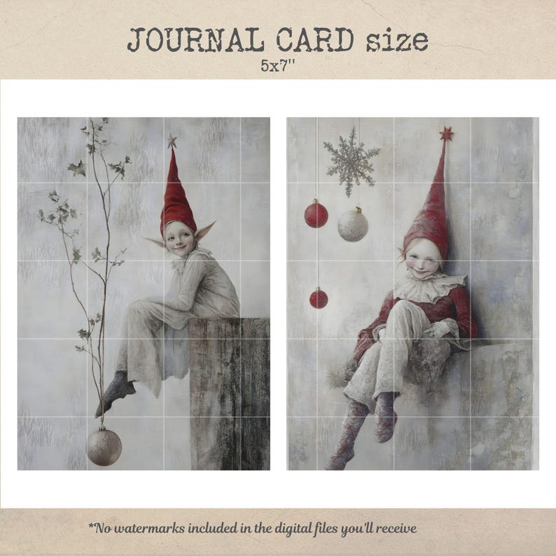 Whimsical Elves Portraits: Surreal Junk Journal and Collage Papers ...
