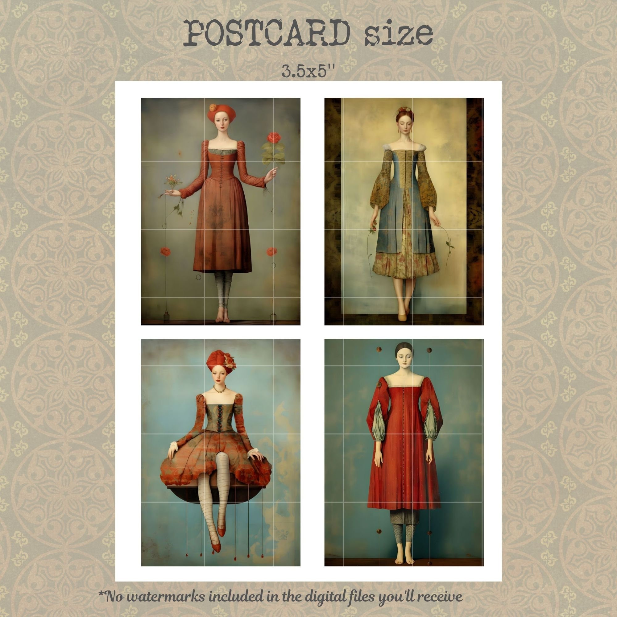 Renaissance Ladies, Unique Renaissance Characters, Junk Journal Pages ...