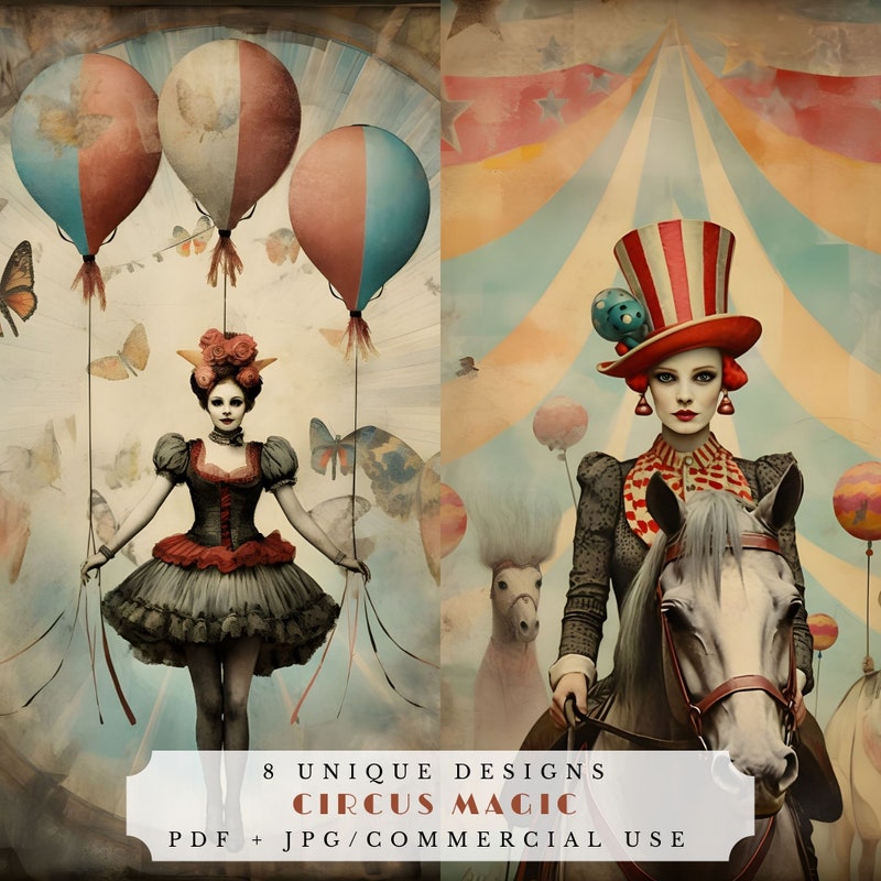 Circus Digital Paper - Etsy