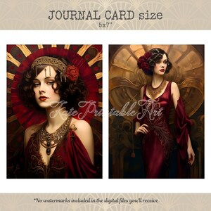 1920s Portraits, the Roaring 20s Junk Journal Cards, Art Deco Collage ...