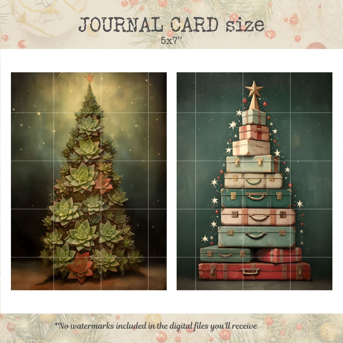 Peculiar Christmas Tree Junk Journal Pages, Printable Ephemera (PDF) - Etsy
