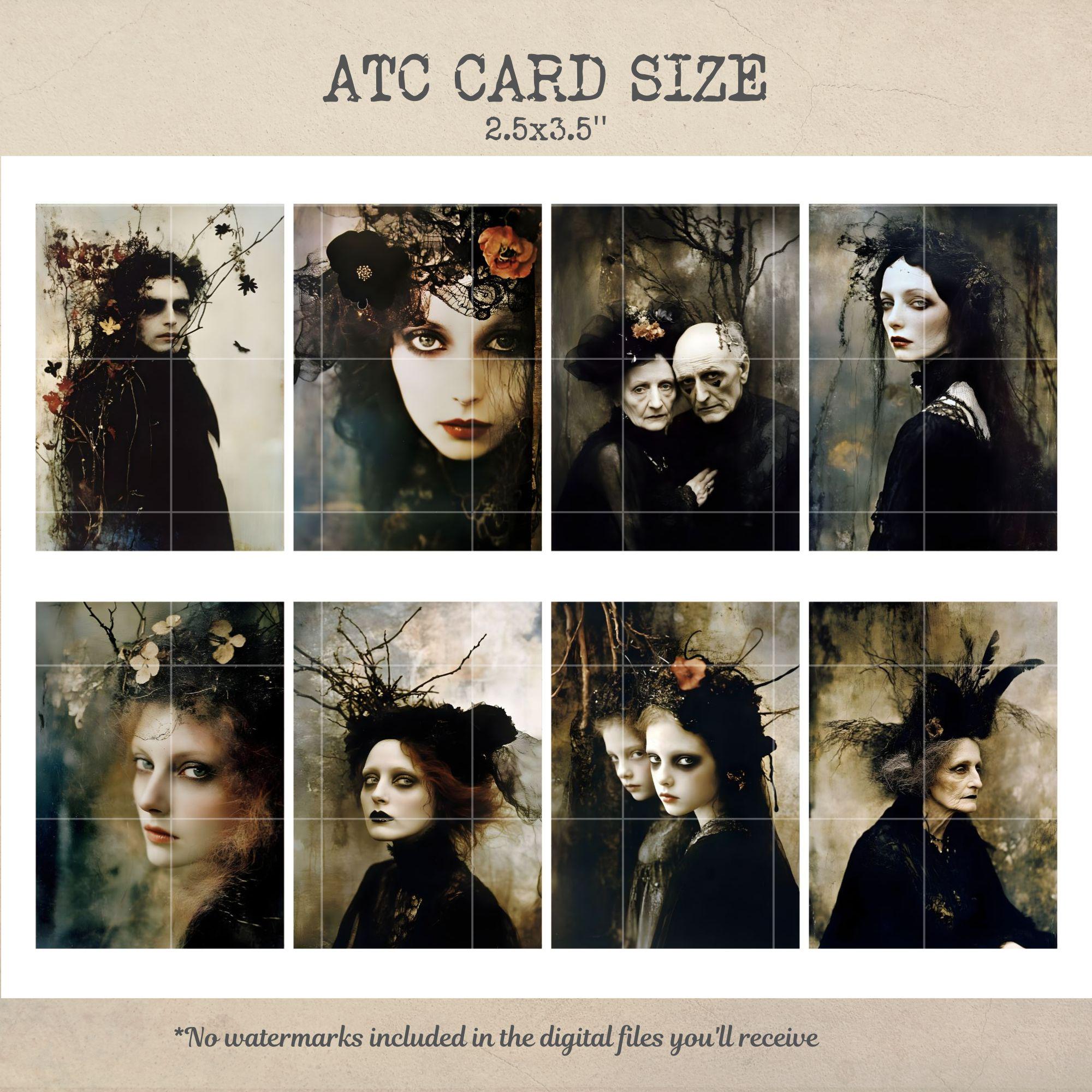Dark Portraits, Goth Junk Journal Pages, Eerie Collage Characters ...