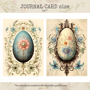 Ornate Easter Egg Junk Journal Pages, Vintage Ephemera (digital ...