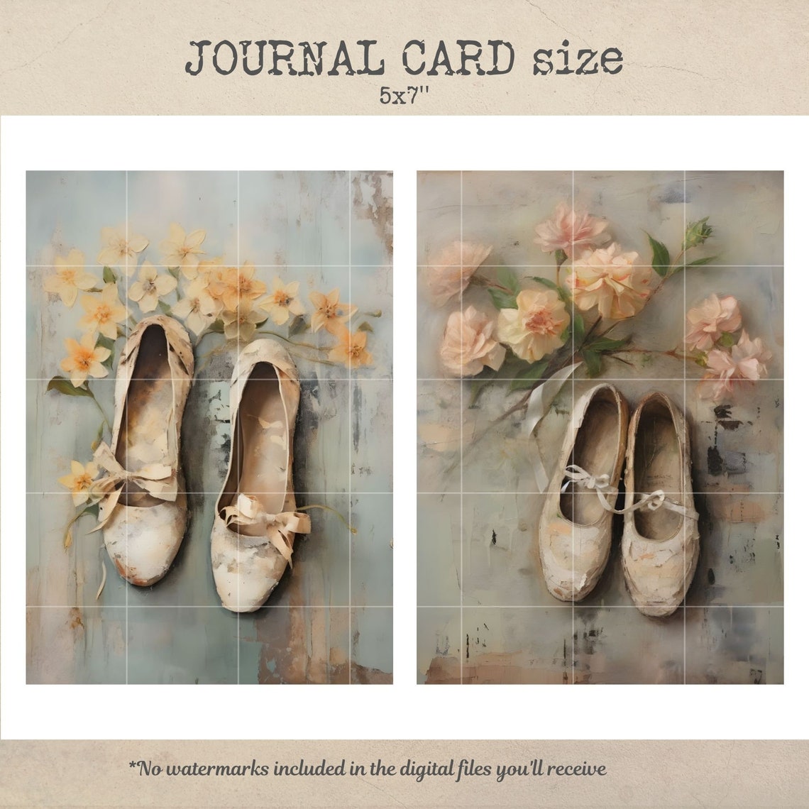 Ballet Flats Journaling Cards, Printable Ballet Ephemera for Junk ...