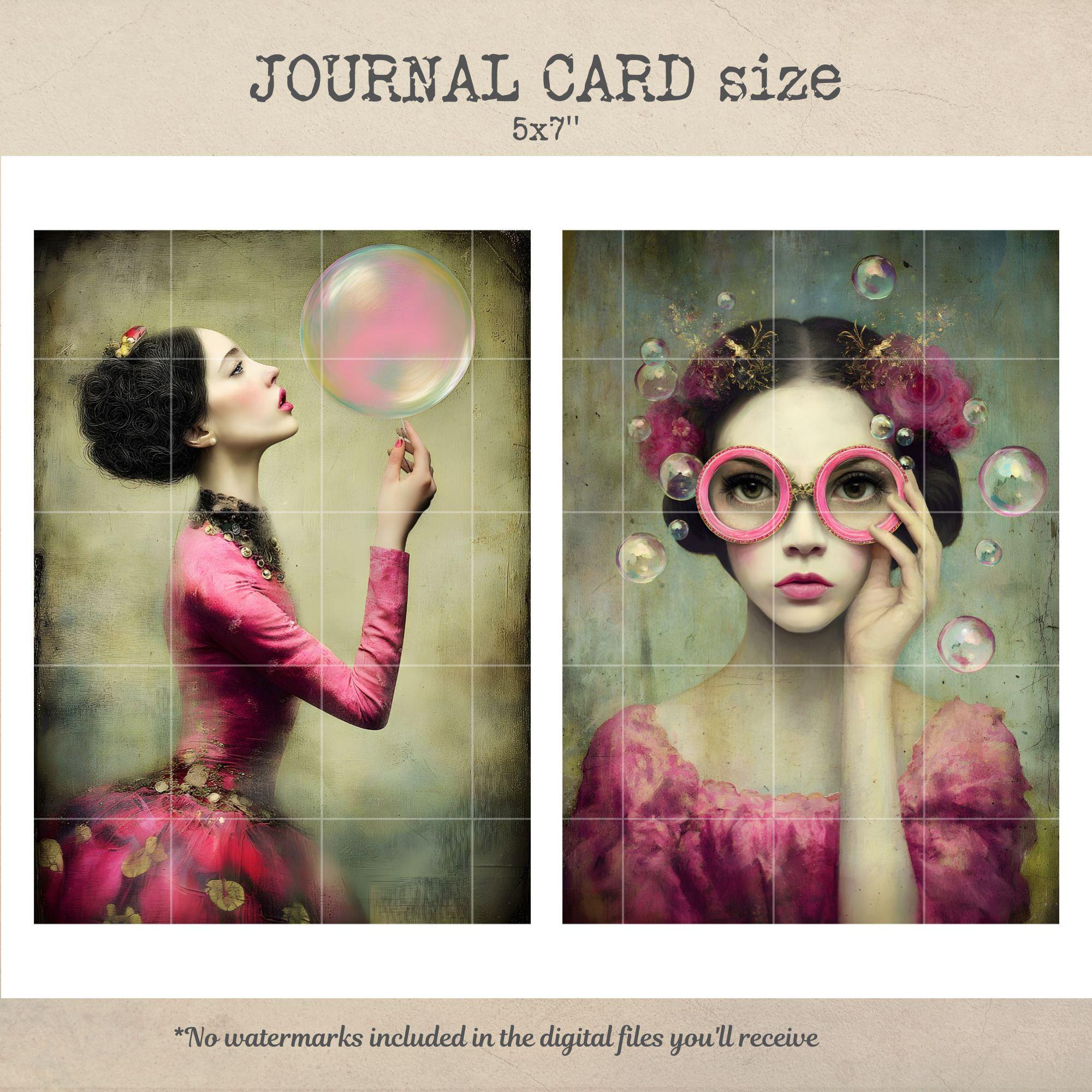 Pink Surreal Portraits: Whimsical Ephemera for Junk Journals ...