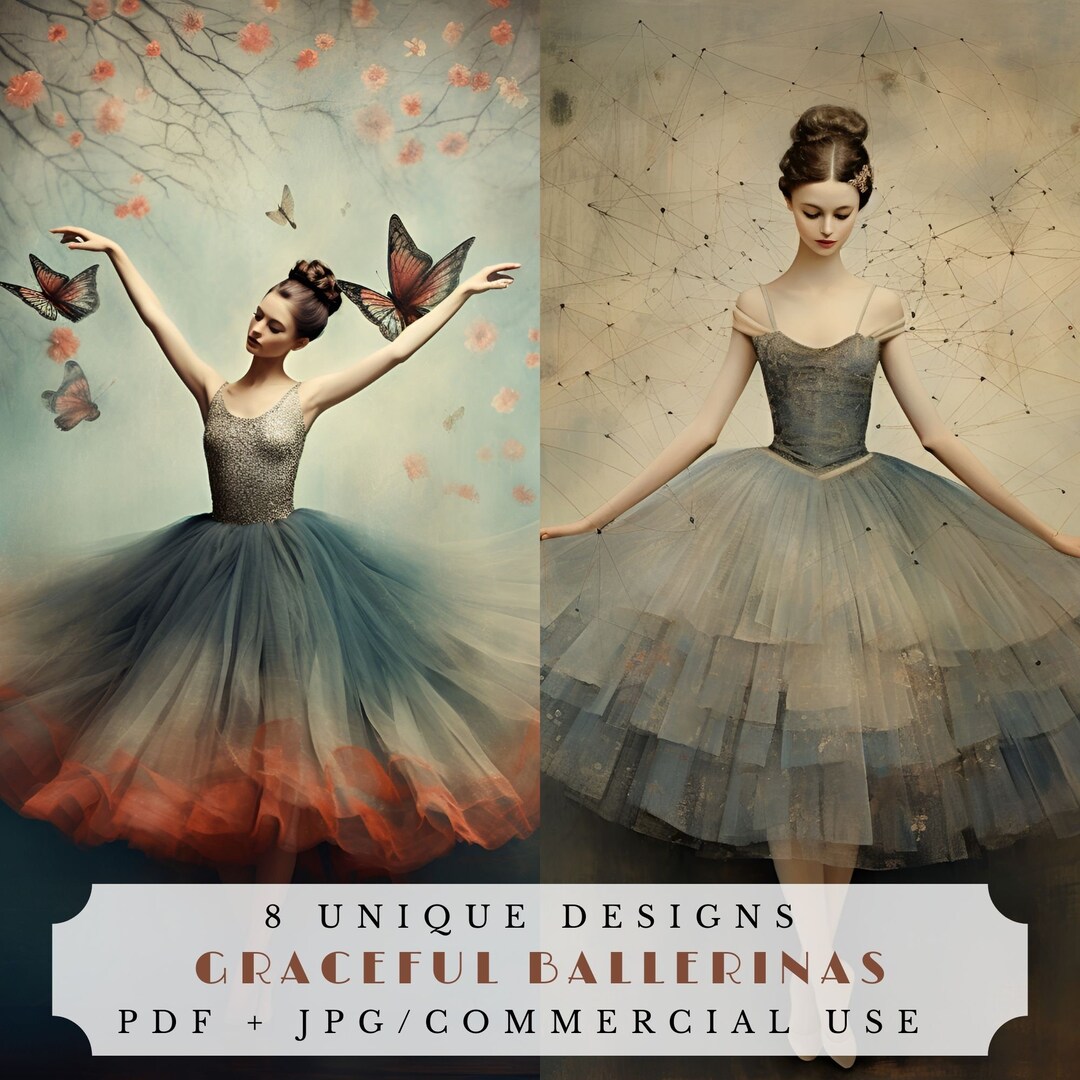 Graceful Ballerinas ATC | Ballet Journaling Papers | Printable Ephemera ...
