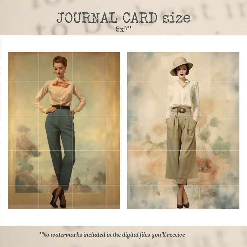 1940s Fashion Collage Sheet: Retro Outfit Ephemera for Junk Journals ...