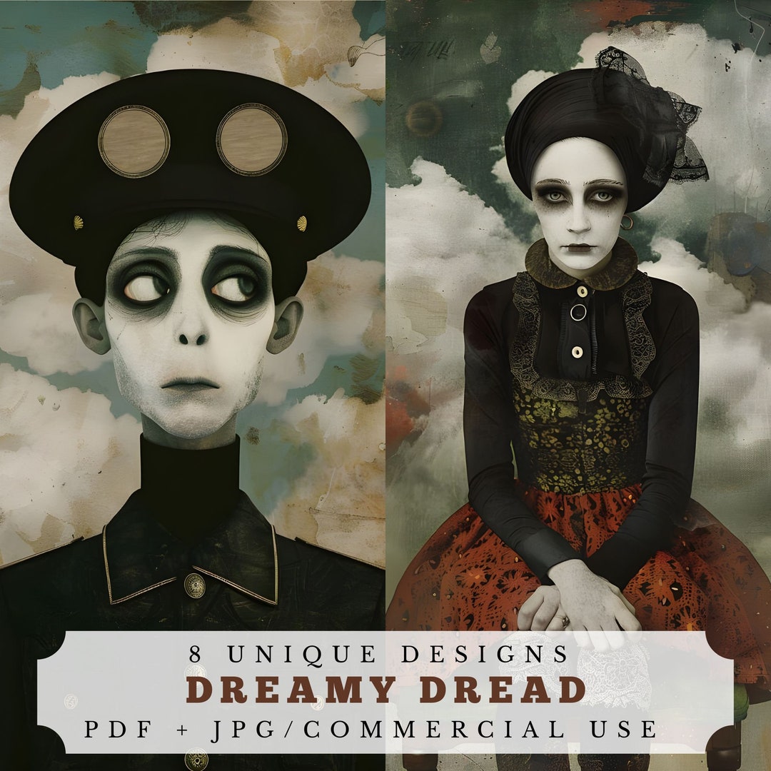 Dreamy Dread, Unique Junk Journal Pages, Printable Surreal Collage ...