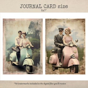 Vespa Adventures Journaling Cards, Vintage Printable Ephemera for Junk ...