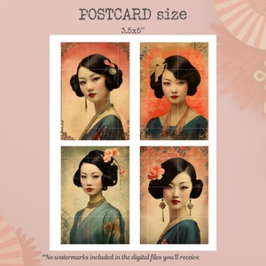 Asian Portraits Journal Pages, Printable Papers for Scrapbooking and ...