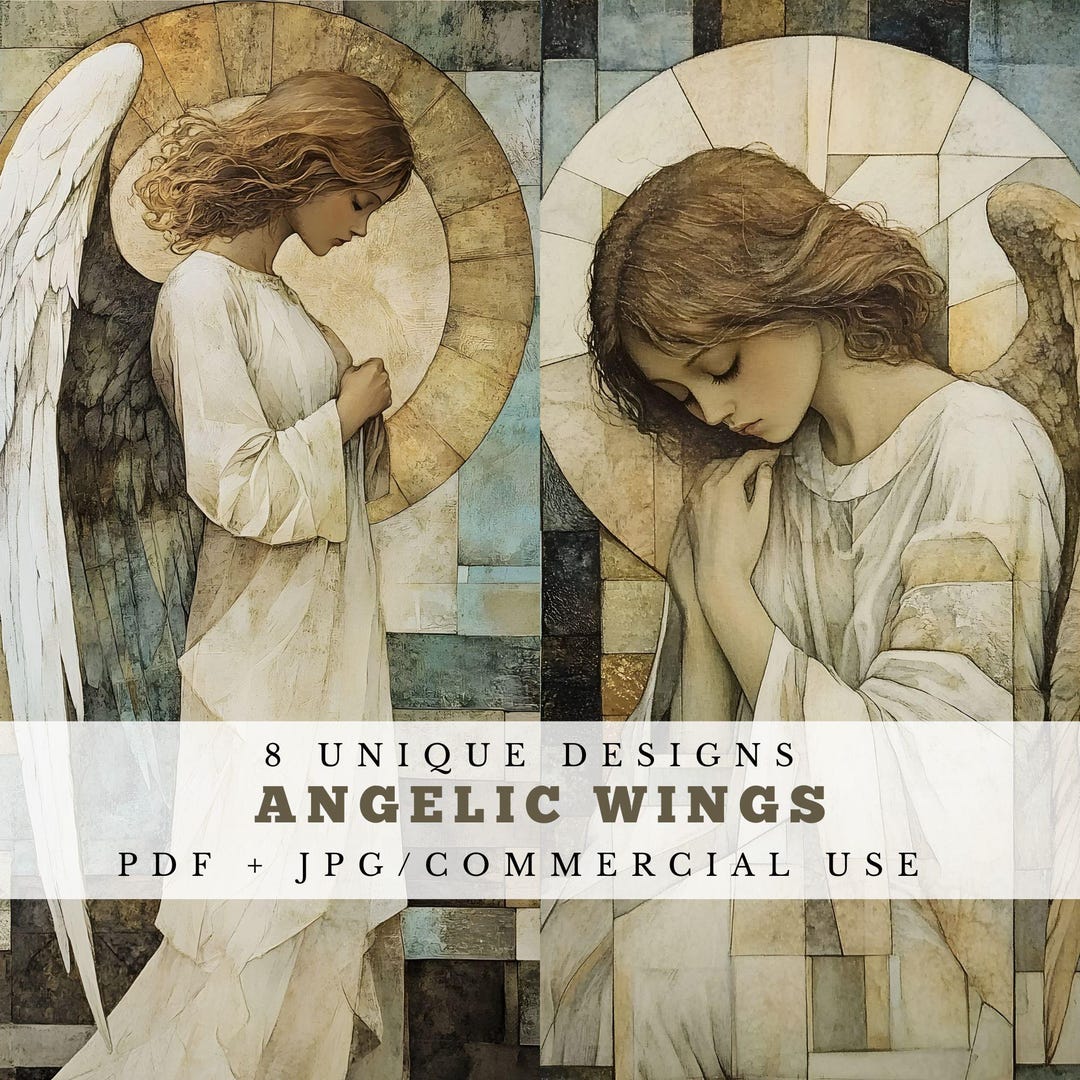 Angelic Wings, Religious Junk Journal Pages, Printable Ephemera for ...