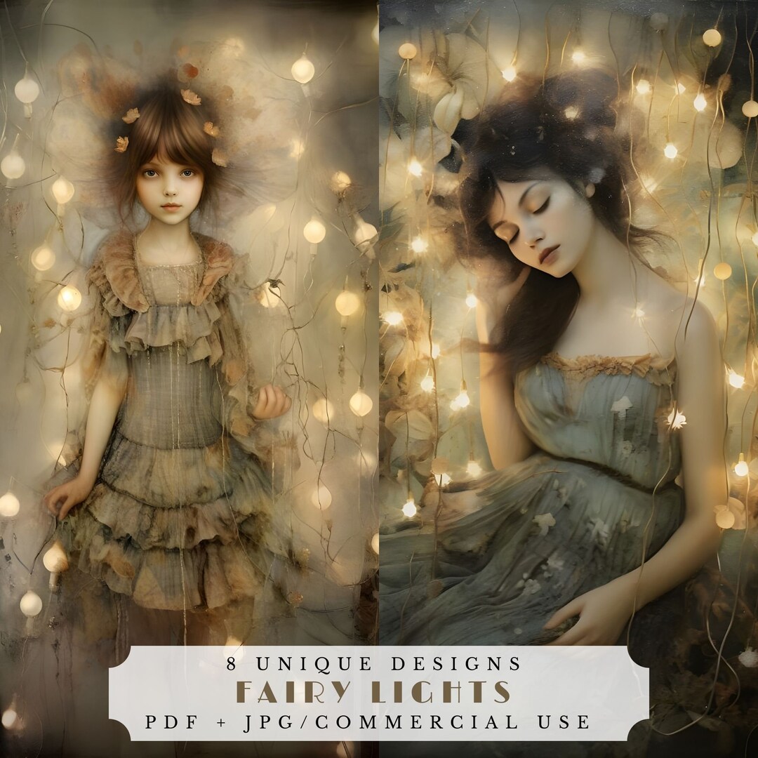 Fairy Lights Junk Journal Pages, Printable Papers for Scrapbooking and ...