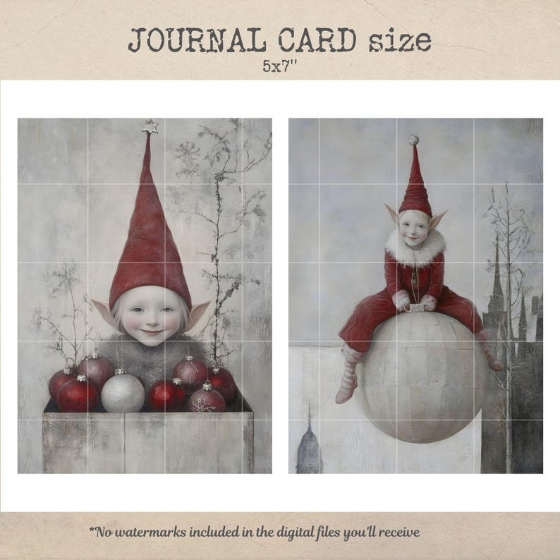 Whimsical Elves Portraits: Surreal Junk Journal and Collage Papers ...