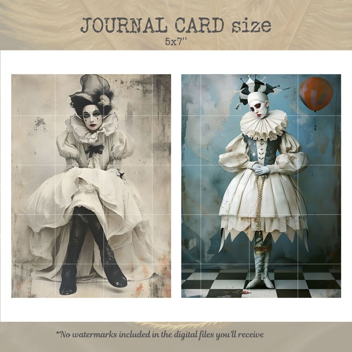 Venice Carnival Characters, Printable Junk Journal Papers, Unique ...