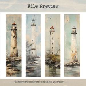 Lighthouse Bookmarks, Unique Distressed Art, Vintage Ephemera for Junk ...