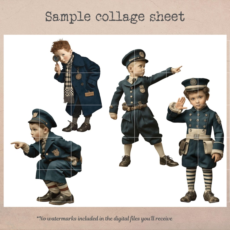 Cops and Robbers Junk Journal Clipart: Whimsical Graphics for ...