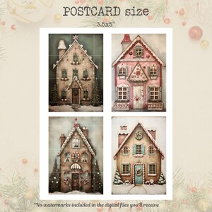 Christmas Gingerbread Houses, Unique Christmas Junk Journal Papers ...