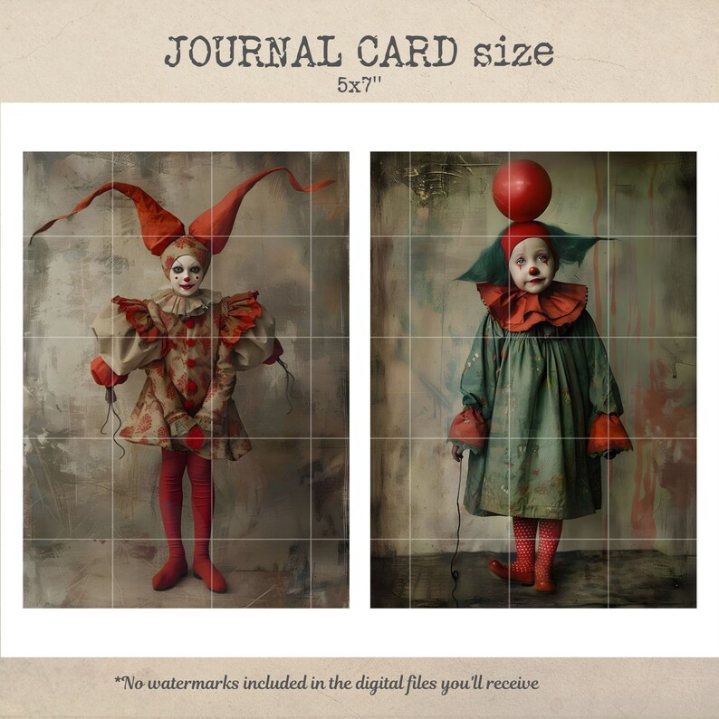 Clown Characters, Unique Circus/carnival Characters, Junk Journal Pages ...