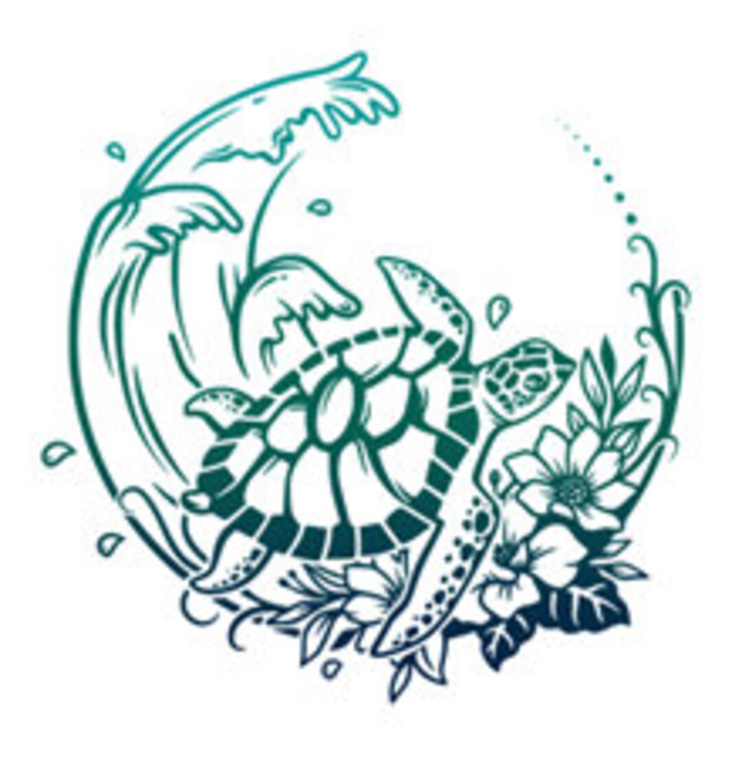 Turtle Wave Design - SVG File - CNC Routing - CNC Plotting - Etsy