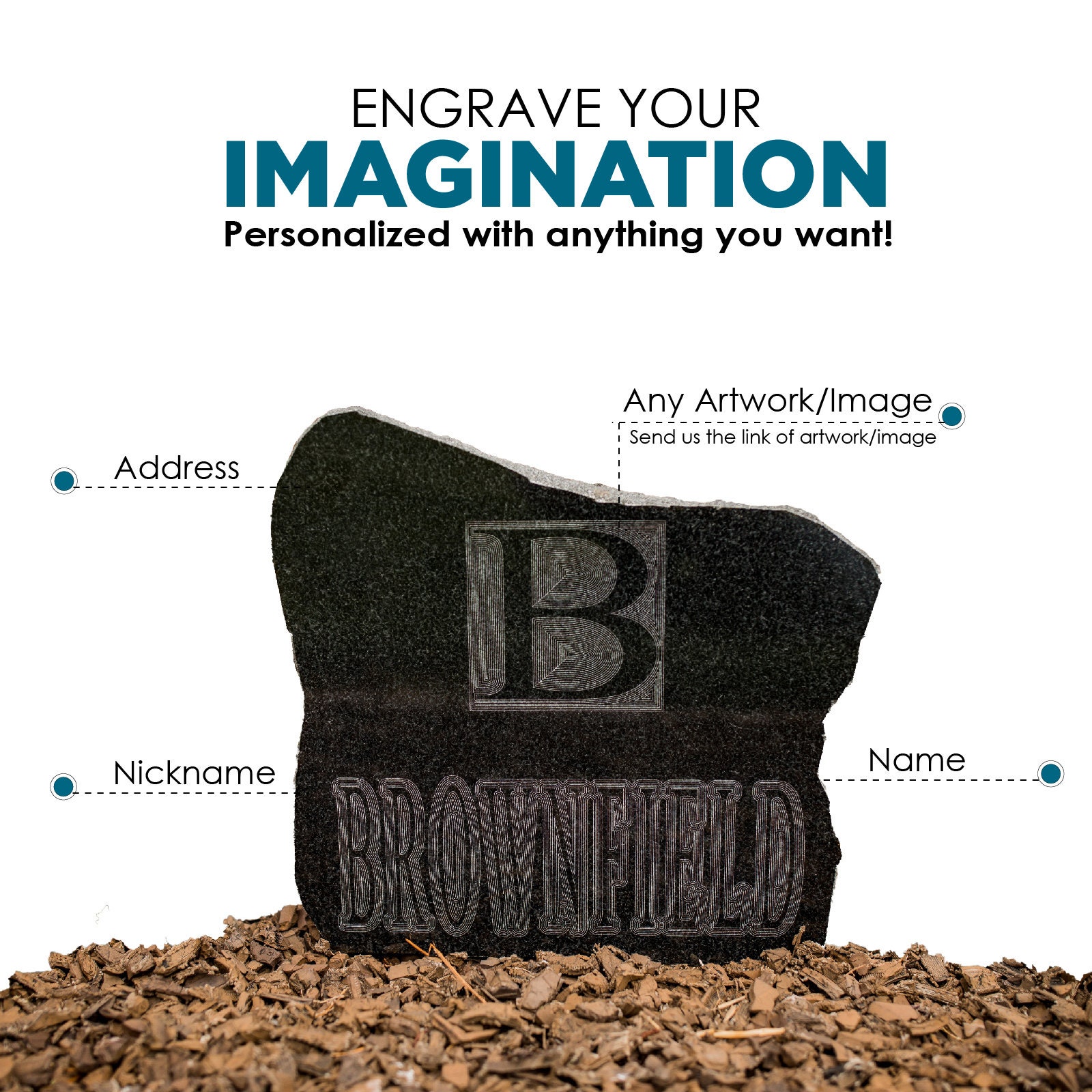 Custom GRANITE Address and Name STONE for Yard, Personalized Engraved ...