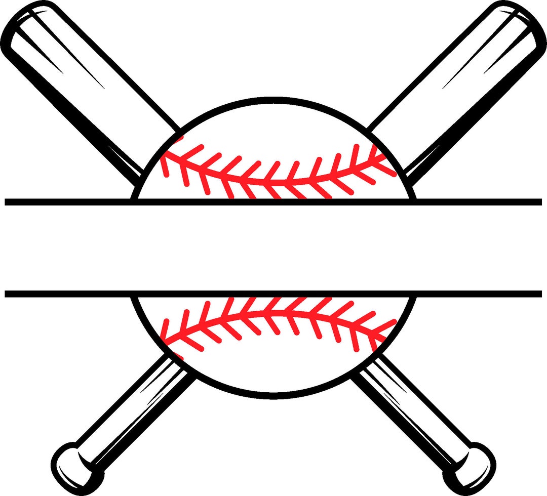 Baseball Split Monogram SVG Design - Etsy