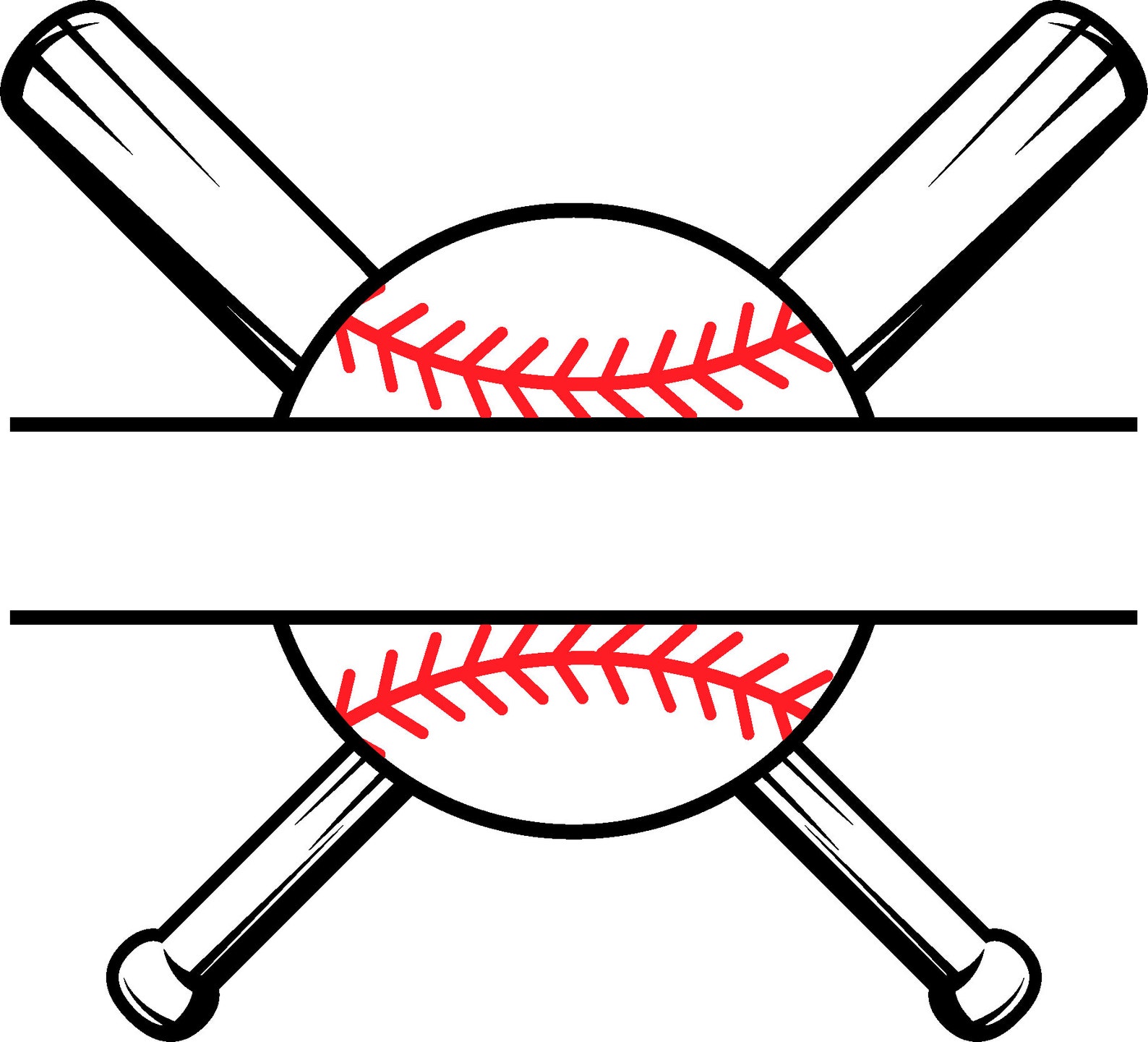 Baseball Split Monogram SVG Design - Etsy