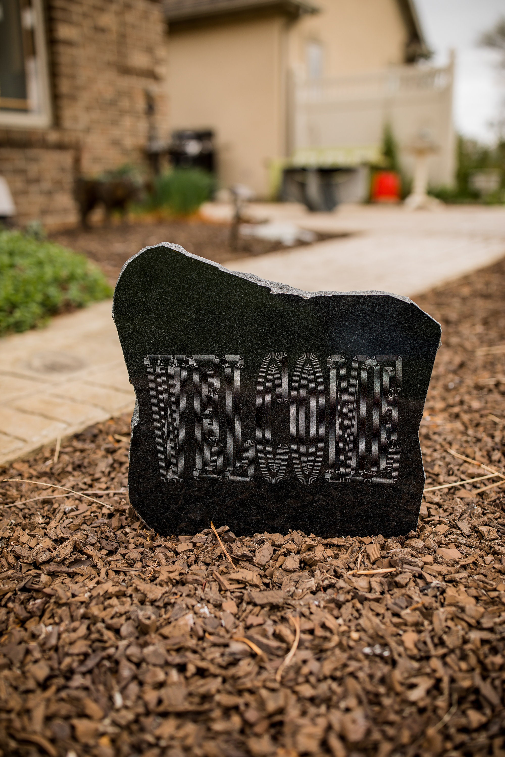 Custom GRANITE Address and Name STONE for Yard, Personalized Engraved ...